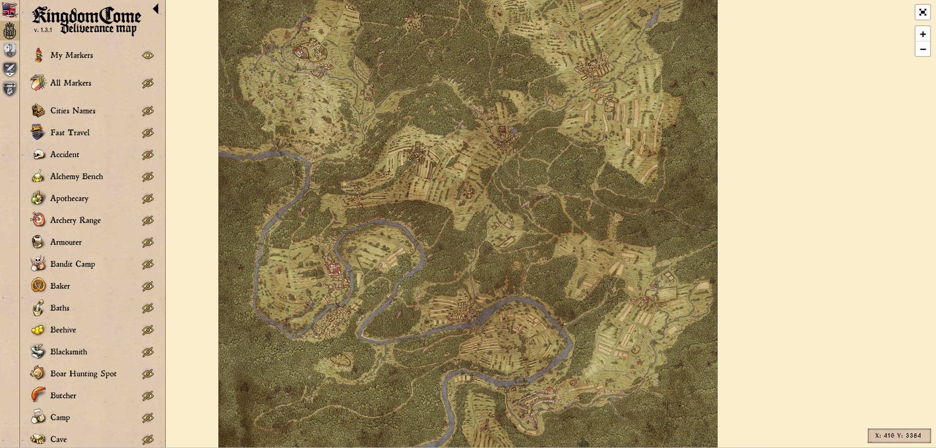 Interactive Map for Kingdom Come Deliverance